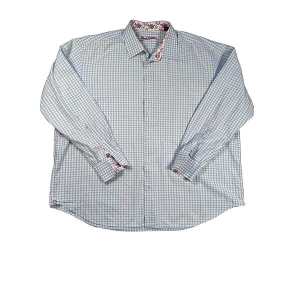 Robert Graham | Shirts | Robert Graham Xxl 8 12 Blue White Checkered ...